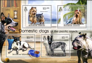 Stamp: Domestic Dogs (Solomon Islands(Dogs (2013)) Mi:SB 1586-1589,Sn ...
