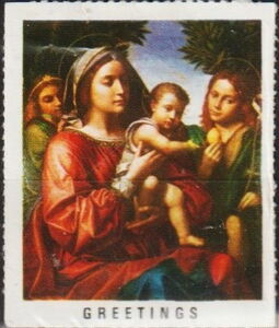 Stamp: Greetings. Mary and Jesus (United Kingdom: Cinderella Stamps ...