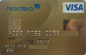 Bank Card: Nordea Visa Gold (Nordea Bank, RussiaCol:RU-VI-2633 💳