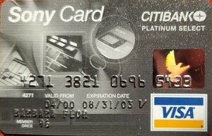 Bank Card: Sony Card (Citibank, United States of AmericaCol:US-VI-1035