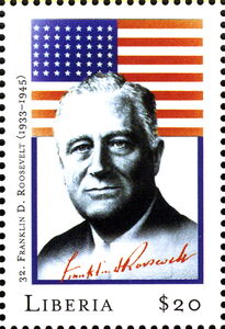 Stamp: Franklin D Roosevelt (Liberia(Presidents of the United States ...
