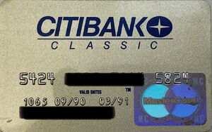 Bank Card: Citibank Classic (Citibank, United States of AmericaCol:US ...