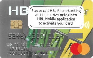 Bank Card: Hbl (Habib Bank Ltd,, PakistanCol:PK-MC-0024