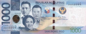 Banknote: 1,000 Piso (Philippines(2022-2024 "Seal Type 7" Issue) Wor:P ...