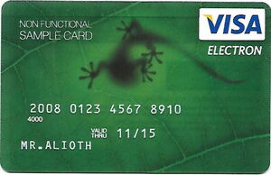 Functional Card: VISA - Electron - Sample Card (Card Manufacturing ...