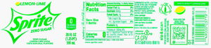 Drink Label: Sprite Lemon-Lime Zero Sugar (Coca-Cola Company, United ...