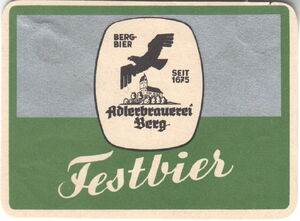 Drink Label: Berg Festbier (Adler Brauerei Berg, Germany, Federal ...
