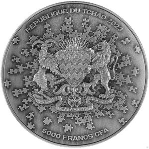 Moneda: 5,000 CFA Francs (Moon Puzzle) (Chad(Numismatic Product ...