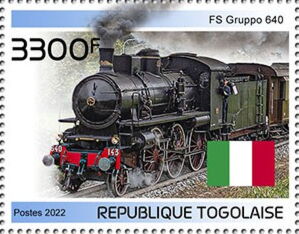 Stamp: FS Gruppo 640 (Togo(Steam Locomotives (2022)) Col:TG 2022.01.31-63a