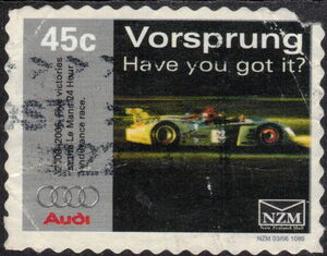 Stamp: Audi Vorsprung - Racing Car (New Zealand: Private Post Offices ...
