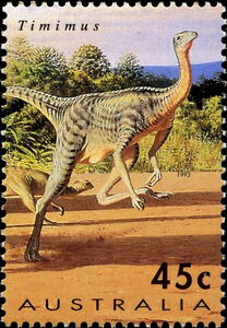 Stamp: Timimus hermani (Australia(Prehistoric Animals) Mi:AU 1373A,Sn ...