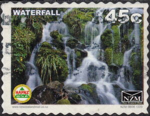 Stamp: HAPNZ - Waterfall (New Zealand: Private Post Offices(New Zealand ...