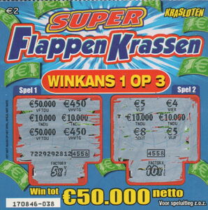 Lottery Ticket: Flappen Krassen (Nederlandse KrasLoterij, Netherlands ...