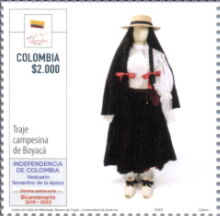 Stamp: Traditional Women's Fashion of the Boyaca (Colombia(Independence ...