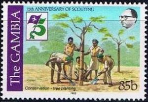 Stamp: Tree Planting (Gambia(Scouting Year) Mi:GM 438,Sn:GM 440,Yt:GM ...