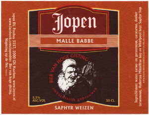 Drink Label: Jopen Malle Babbe (Jopen, NetherlandsCol:NL-BEER-035589