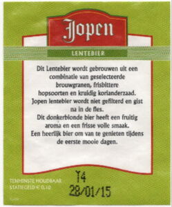 Drink Label: Jopen Lentebier (Jopen, NetherlandsCol:NL-BEER-035591