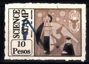 Stamp: Microscope and scientific equipment (Philippines: Revenue Stamps(Science stamps) Col:PH ...