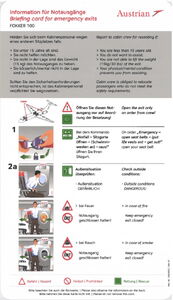 Safety Card: Briefing card for emergency exits (Austrian Airlines ...
