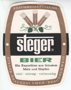 Drink Label: Stger Bier (Steger Brauerei Braunschweig, Germany, Federal ...