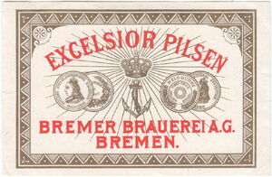 Drink Label: Excelsior Pilsen (Bremer Brauerei, Bremen, Germany ...