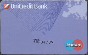 Bank Card: UniCredit Bank Maestro (UniCredit Bank, HungaryCol:HU-MS-0036