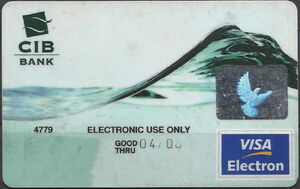 Bank Card: CIB Bank Visa Electron (CIB Bank, HungaryCol:HU-VE-0039
