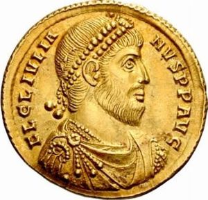 Coin: 1 Solidus (Soldier holding trophy over the left shoulder) (Roman ...