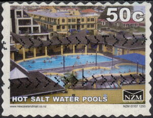 Stamp: Hot Salt Water Pools (New Zealand: Private Post Offices(New ...