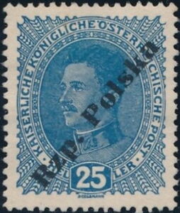 Sello: Austria Emperor Karl I Stamp overprinted Rzp. Polska (Polonia ...