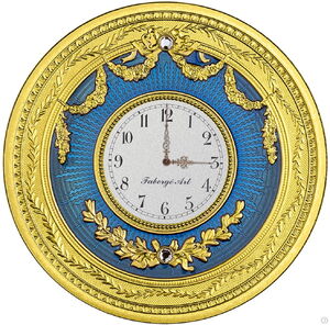 Coin: 1 Dollar (Fabergé Art - Blue table clock) (Niue(Numismatic ...