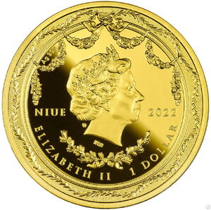 Coin: 1 Dollar (Fabergé Art - Blue table clock) (Niue(Numismatic ...