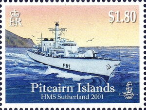 Stamp: HMS Sutherland, 2001 (Pitcairn Islands(Royal Navy Visitors) Mi ...