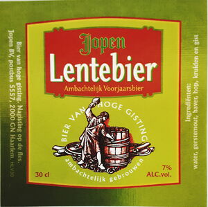 Drink Label: Jopen Lentebier (Jopen, NetherlandsCol:NL-BEER-035701