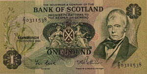 Banknote: 1 Pound (Scotland(1970-1990 Issue Bank of Scotland) Wor:P-111f.2r