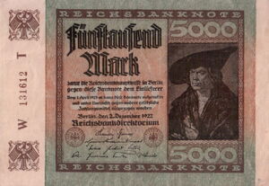 Banknote: 5,000 Mark (Germany(1922 4th Issue - Reichsbanknote, Republic ...
