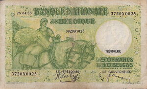 Banknote: 50 Francs (Belgium(1933-1947 Issue) Wor:P-106a.23