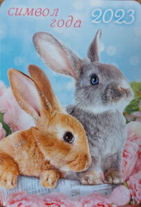 Pocket Calendar: Rabbits (Russia(Rabbits) Col:RUS-2023-Rabbit-010.25