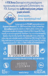 Drink Label: Fix Anef (Olympic Brewery S.A., GreeceCol:GR-BEER-001180
