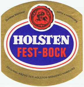 Drink Label: Holsten Fest-Bock (Holsten-Brauerei AG, Germany, Federal ...