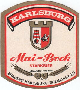 Drink Label: Karlsburg Mai-Bock (Aktien-Brauerei Karlsburg, Germany, Federal RepublicCol:DE-BEER ...