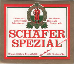Drink Label: Schäfer Spezial (Brauerei Schäfer, Germany, Federal RepublicCol:DE-BEER-027025