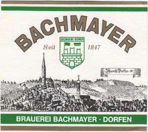 Drink Label: Bachmayer (Brauerei Bachmayer Dorfen, Germany, Federal ...