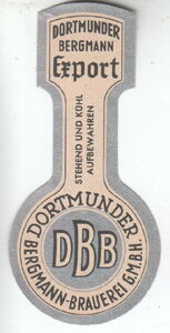 Drink Label: DBB Export (Dortmunder Bergmann Brauerei, Dortmund, Germany, Federal RepublicCol:DE ...