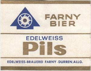 Drink Label: Farny Bier Edelweiss Pils (Weizenbier Brauerei Farny ...