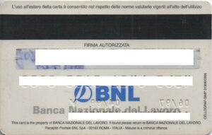 Bank Card: Bnl Top Card (BANCA NAZIONALE DEL LAVORO, ItalyCol:IT-VI-0188.02