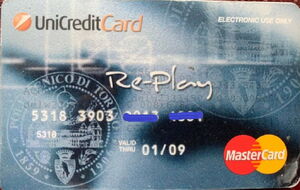 Bank Card: UniCredit Card (UniCredit Banca, ItalyCol:IT-MC-0161