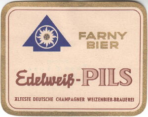 Drink Label: Farny Edelweiss Pils (Weizenbier Brauerei Farny, Germany ...