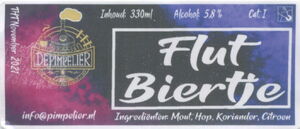 Drink Label: Pimpelier Flut Biertje (Stoombierbrouwerij De Pimpelier ...