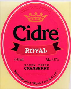 Drink Label: Cranberry (Royal Fruit Bel LLC, Beverage plant, BelarusCol ...